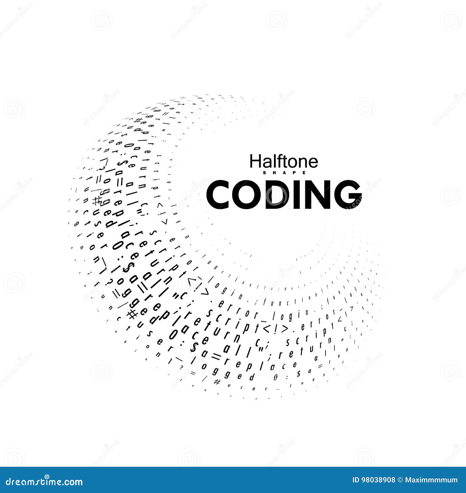 Streaming Code 3d Vector Shape Stock Vector - Illustration of halftone ...