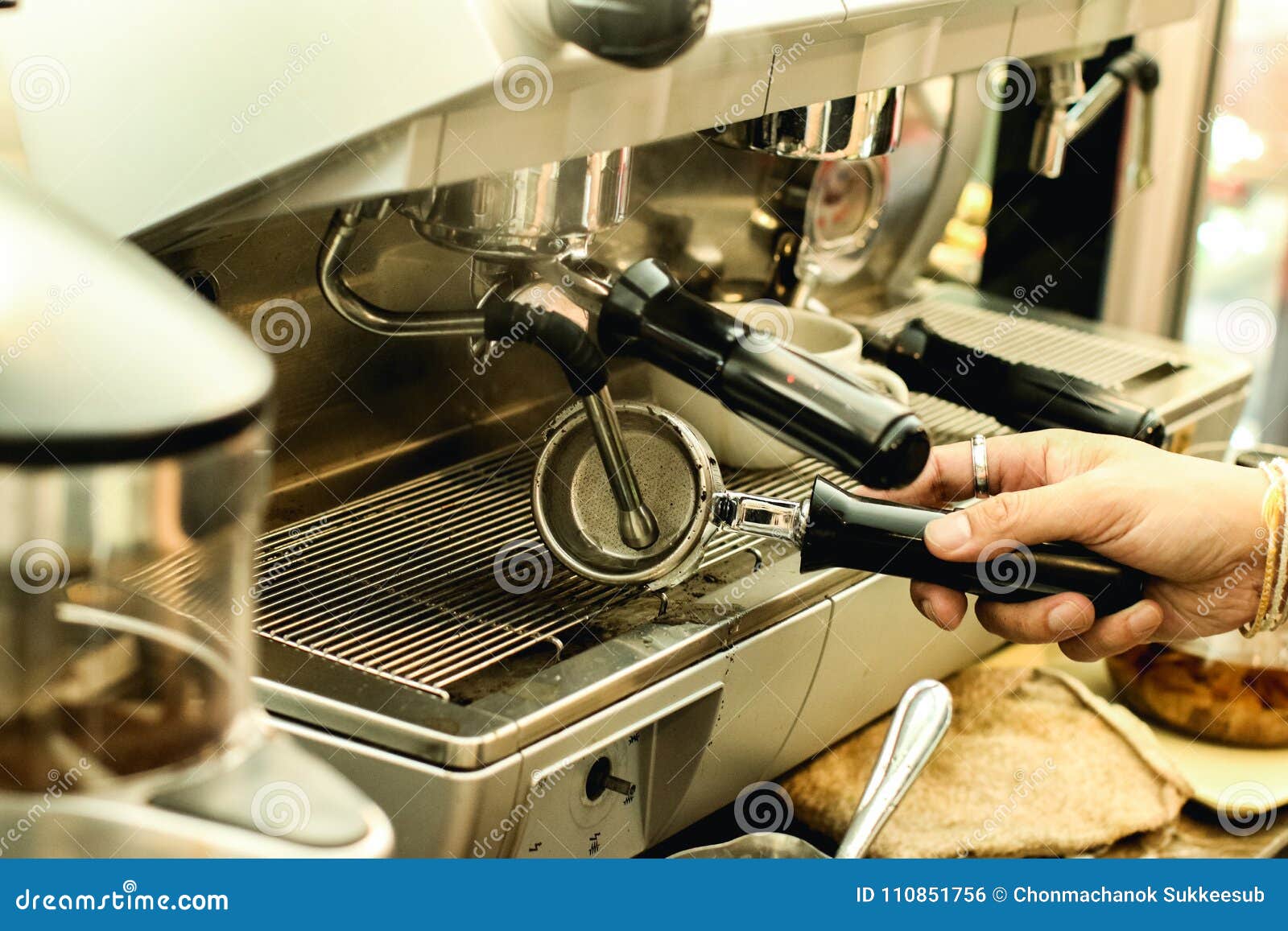Streaming for Coffee by Coffee Machine Stock Photo - Image of cuisine ...