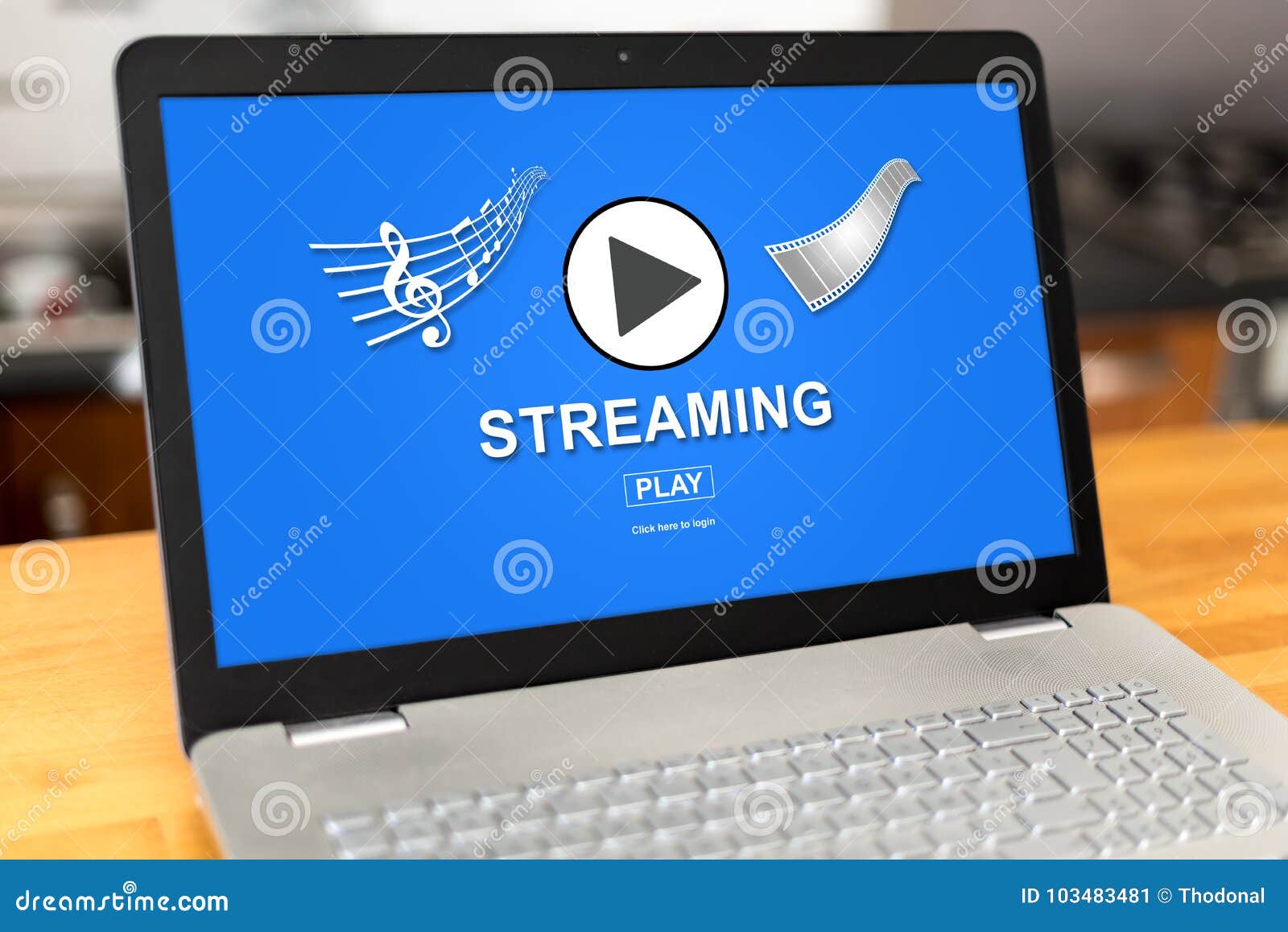 Streaming Concept on a Laptop Stock Image - Image of live, film: 103483481