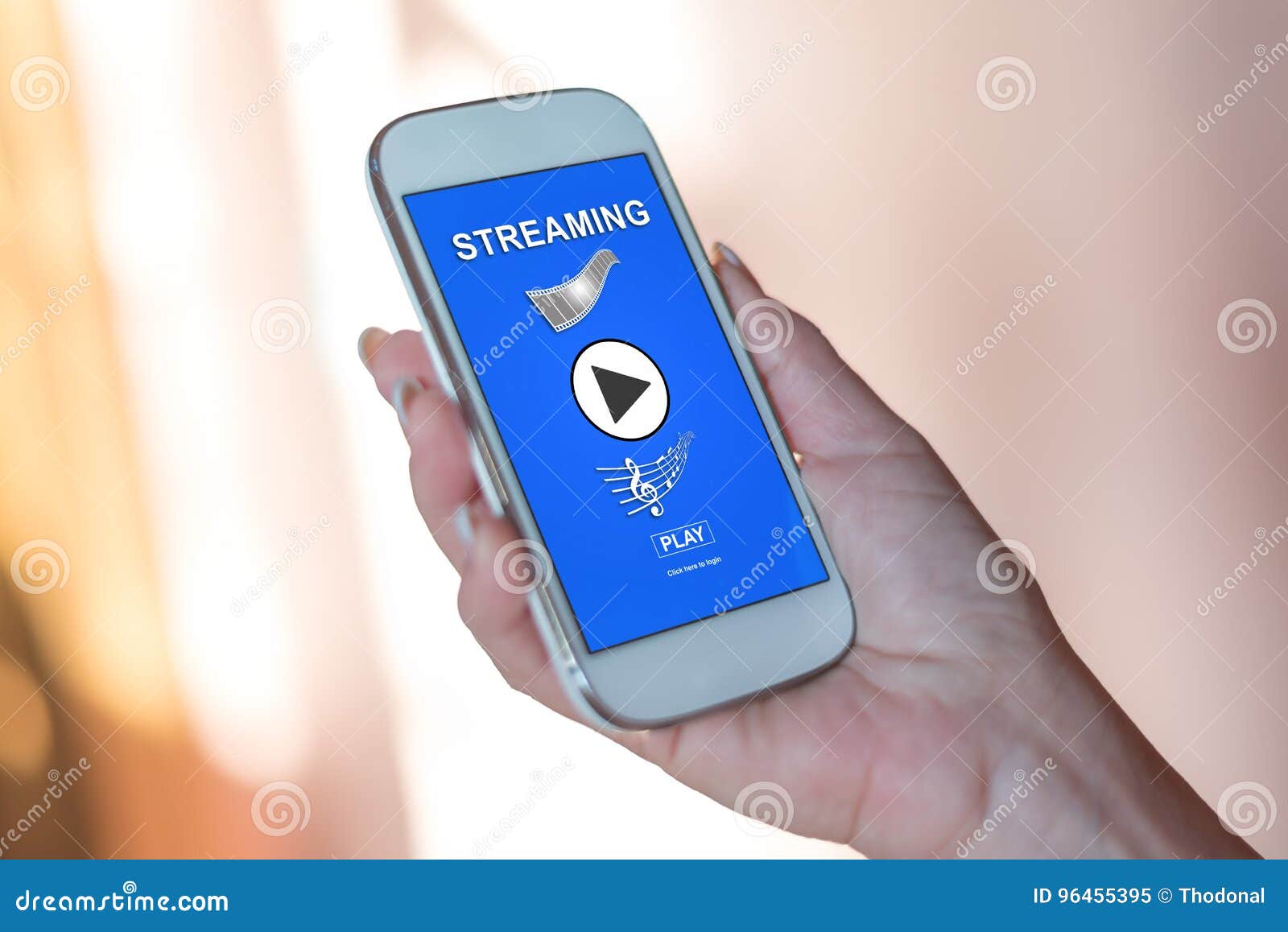 Streaming Concept on a Smartphone Stock Image - Image of streaming ...