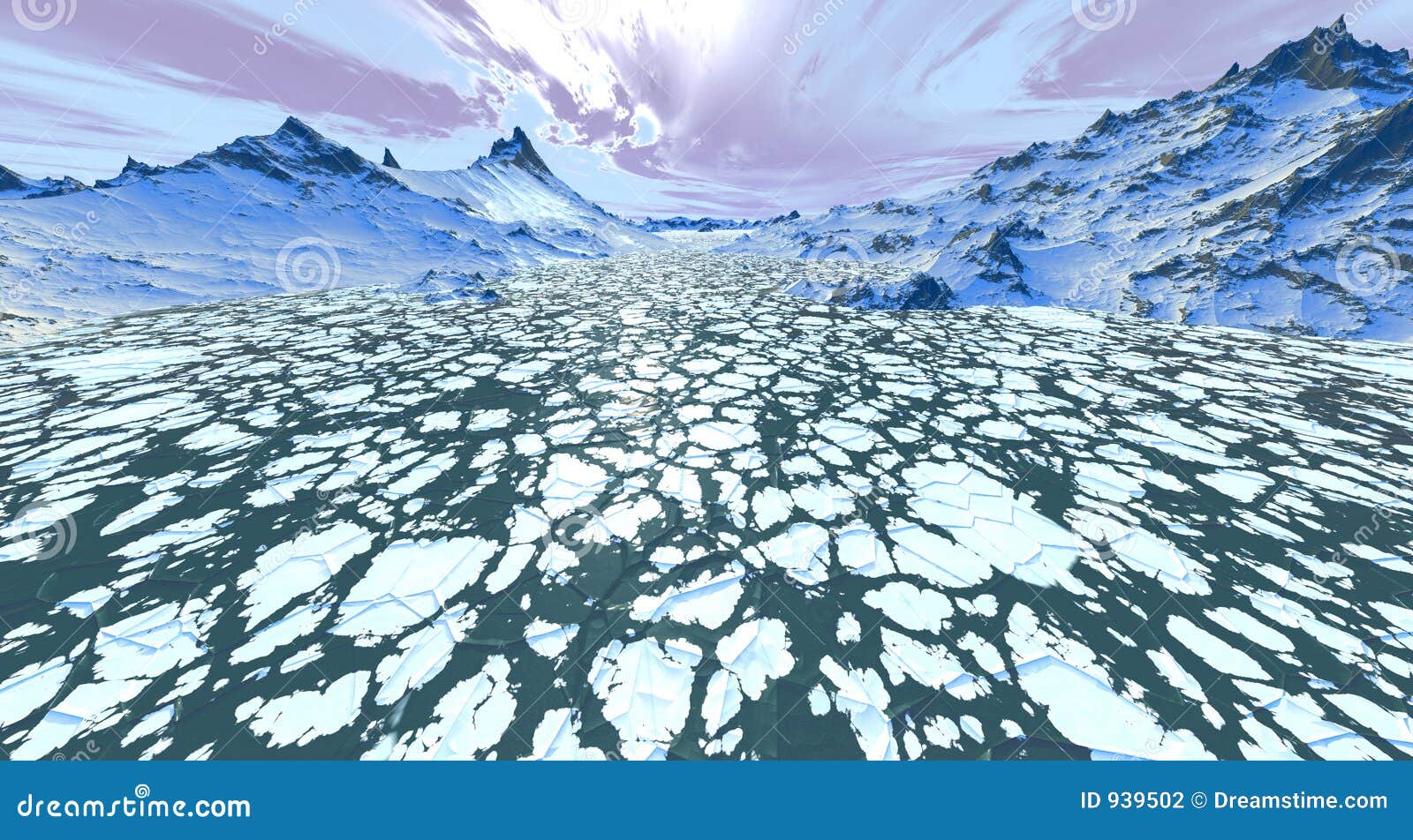 Streaming Ice Floes stock illustration. Illustration of landscape - 939502