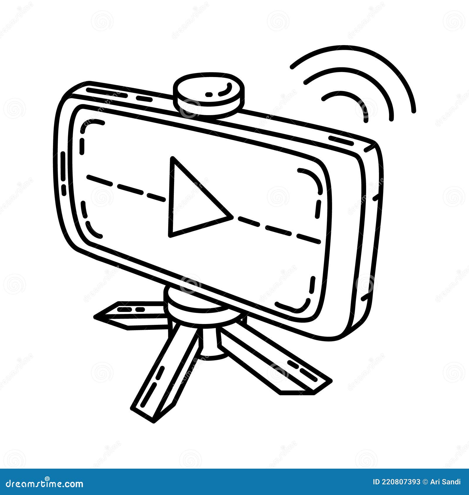 Streaming Icon. Doodle Hand Drawn or Outline Icon Style Stock Vector ...