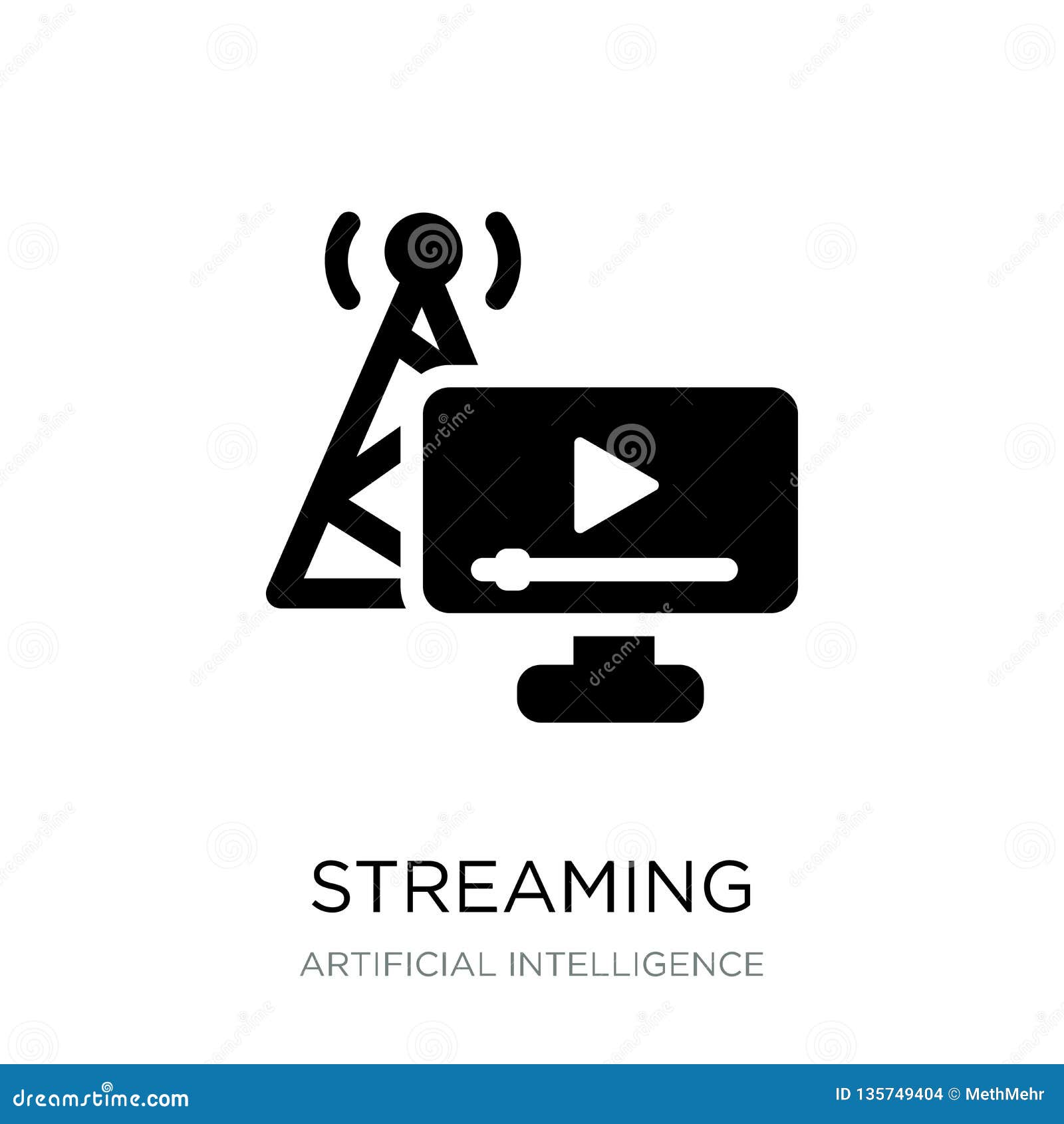 Streaming Icon in Trendy Design Style. Streaming Icon Isolated on White ...