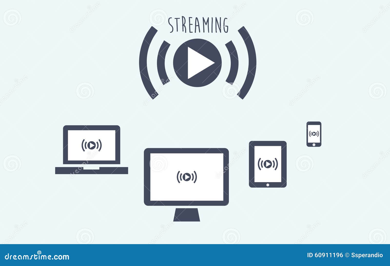 Streaming stock illustration. Illustration of wireless - 60911196