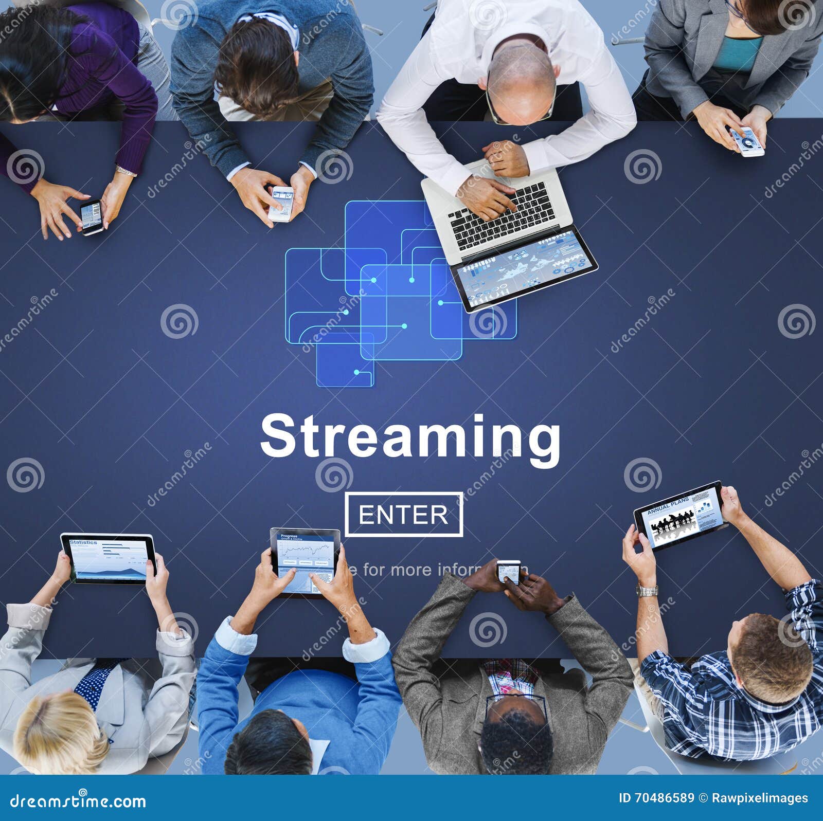Streaming Internet Computer Media Transfer Data Concept Stock Image ...