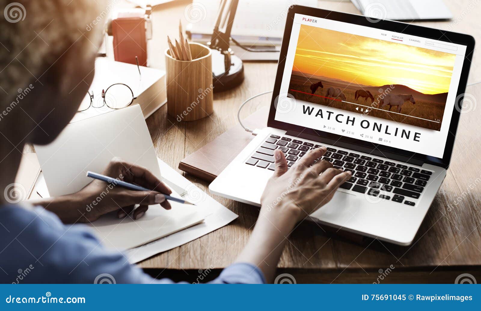 Streaming Multimedia Audio Entertainment Internet Concept Stock Image ...