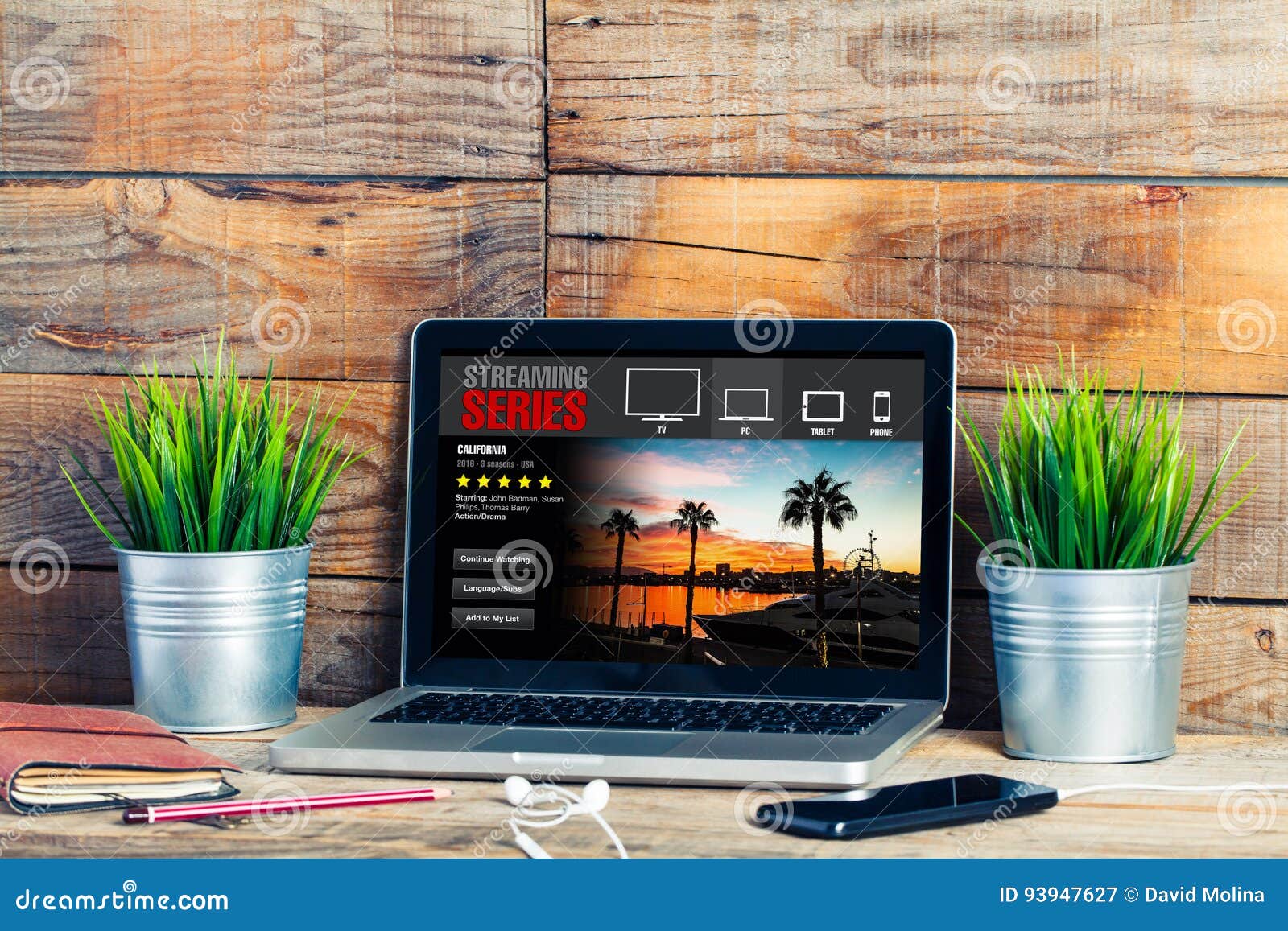 Streaming Series App in a Laptop Computer. Watching Tv Series. Stock ...