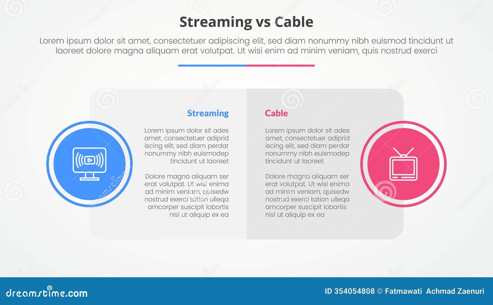 Streaming Services Vs Cable Comparison Opposite Infographic Concept for ...