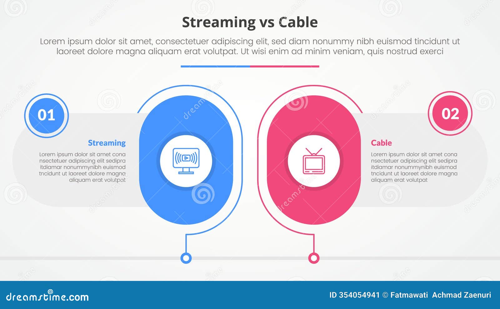Streaming Services Vs Cable Comparison Opposite Infographic Concept for ...
