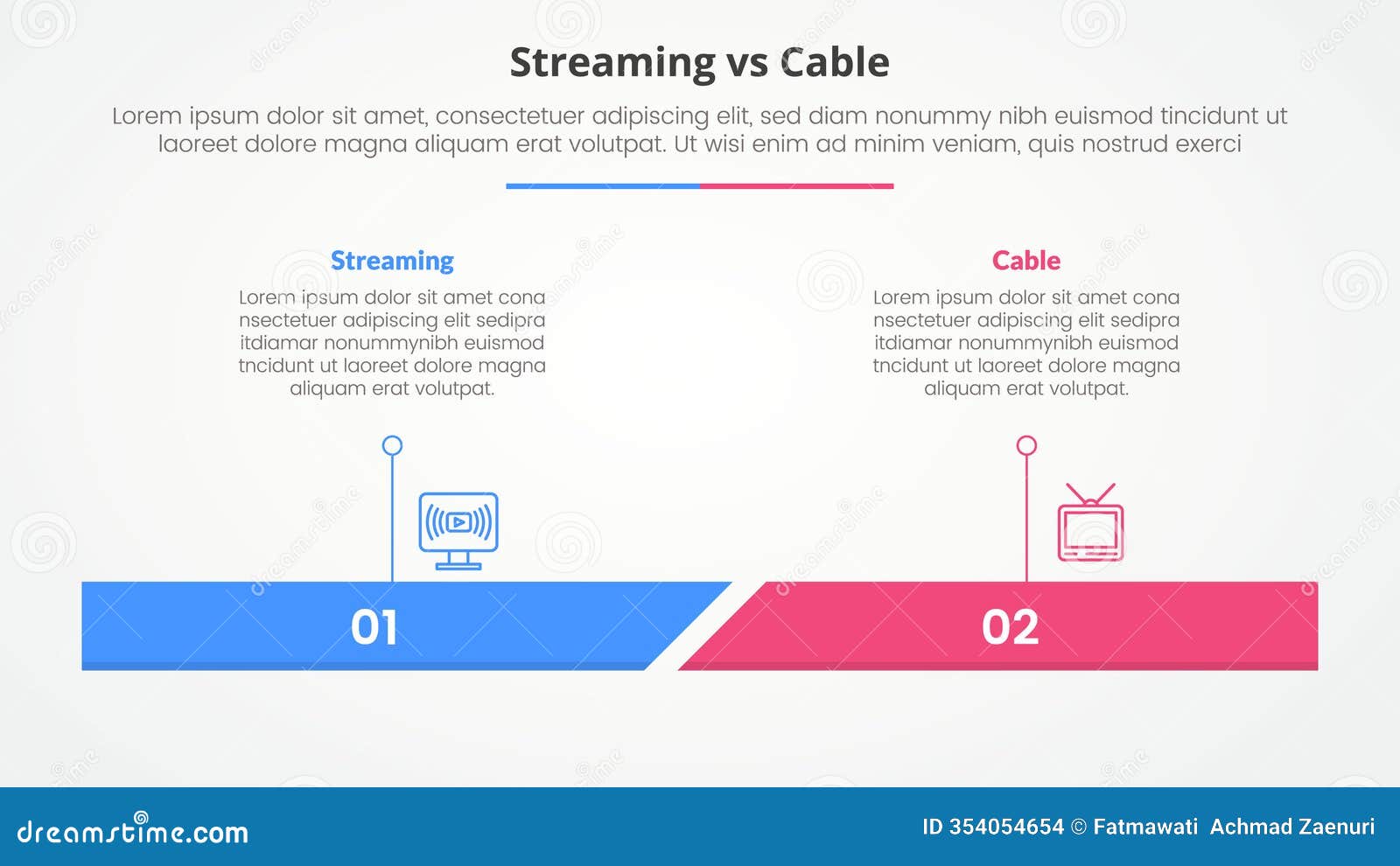 Streaming Services Vs Cable Comparison Opposite Infographic Concept for ...