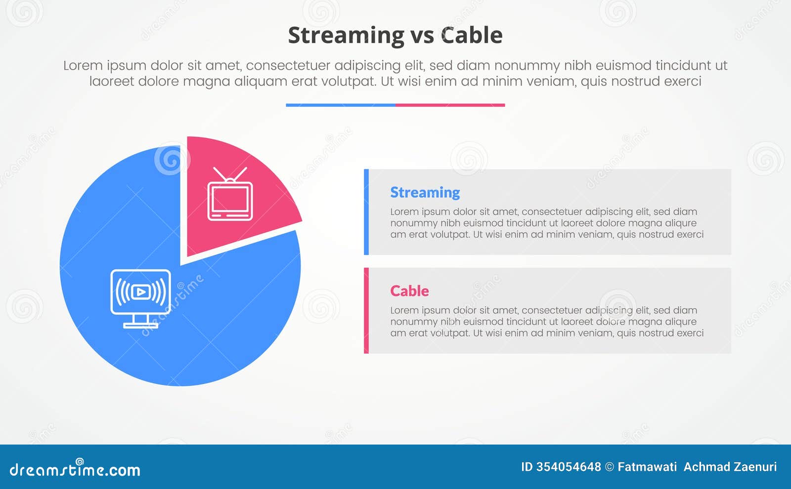 Streaming Services Vs Cable Comparison Opposite Infographic Concept for ...