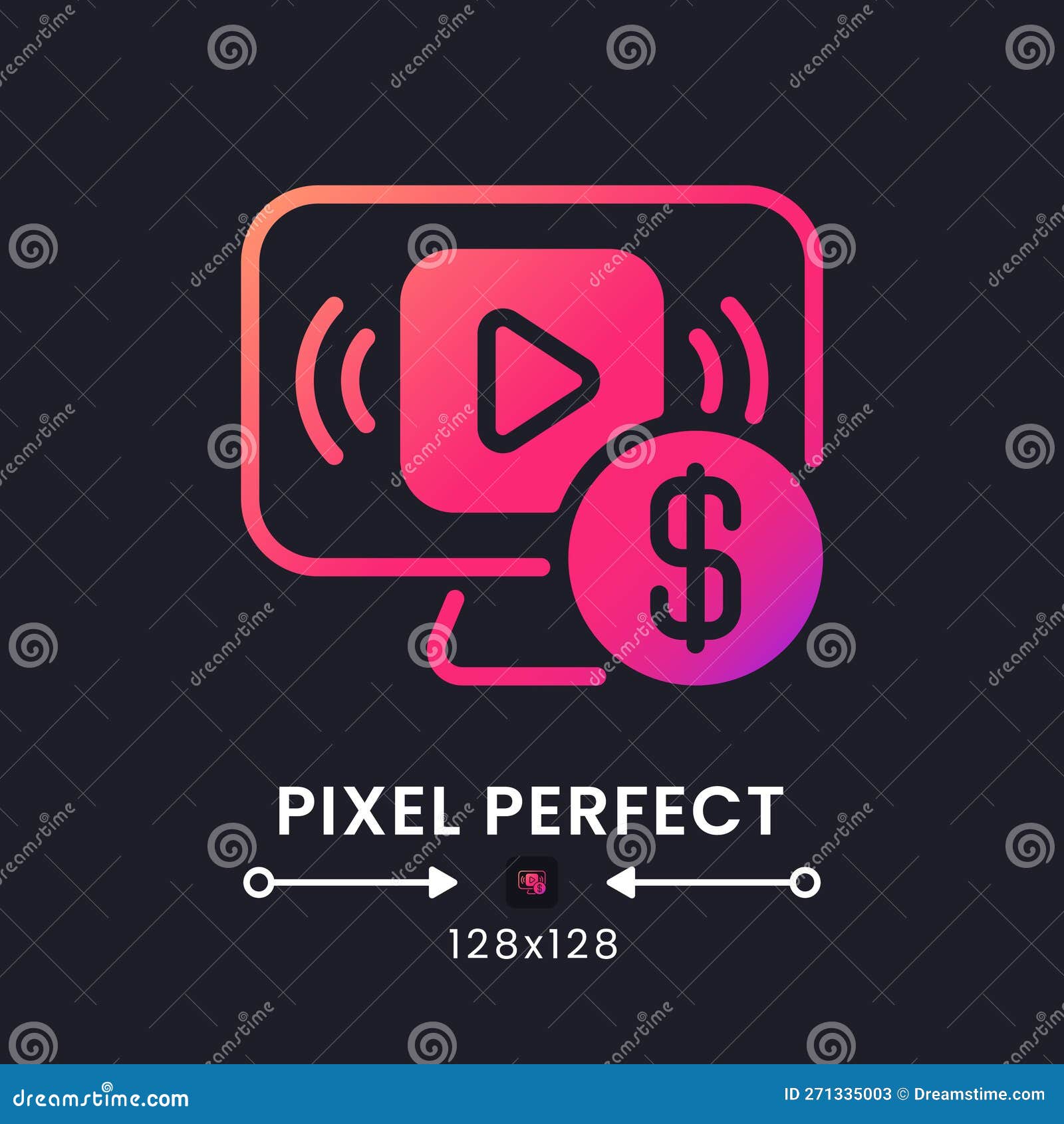Streaming Subscription Plans Pink Solid Gradient Desktop Icon on Black ...