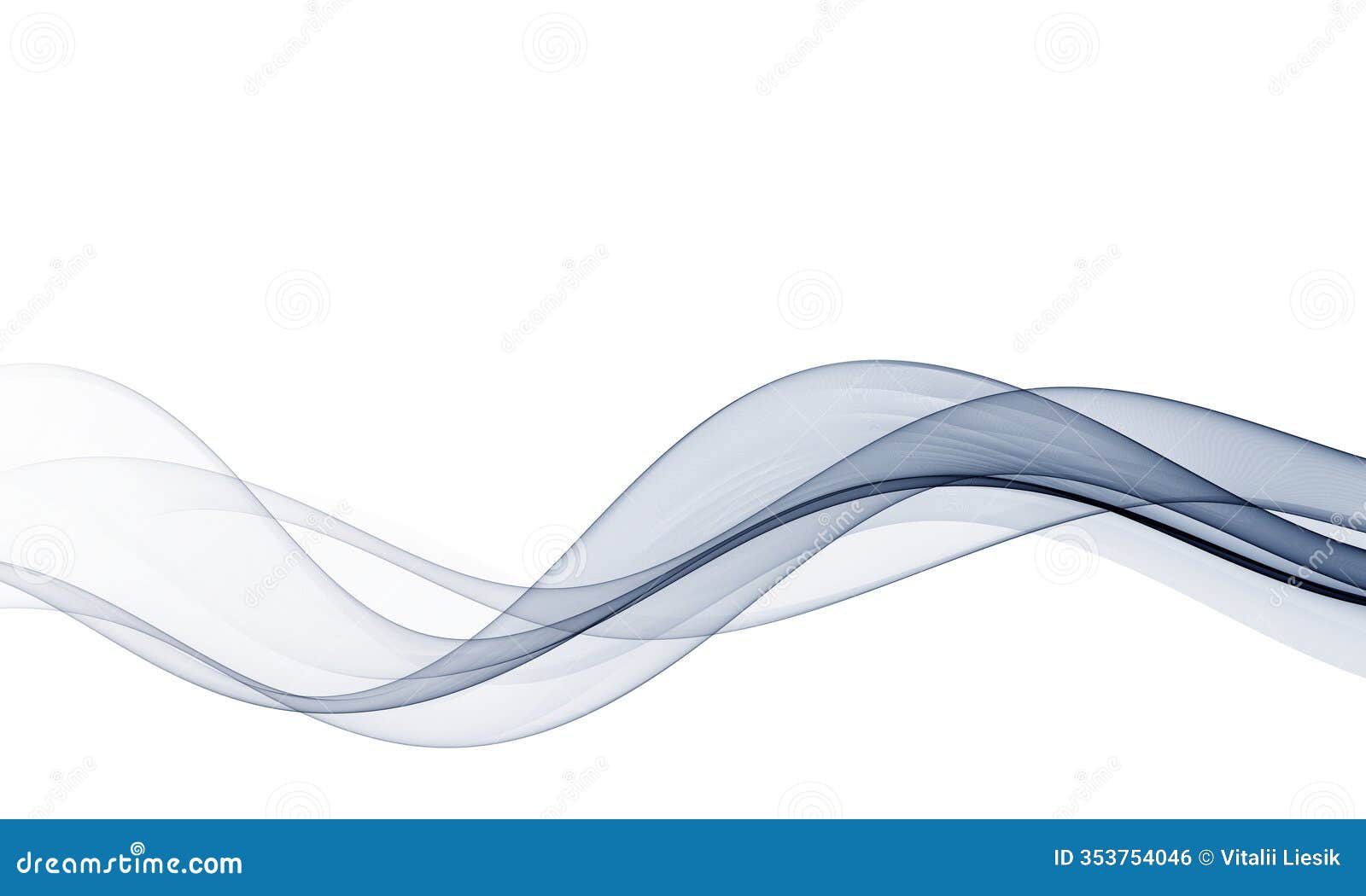 Streaming Transparent Wave, Wavy Vector Lines on White Background ...
