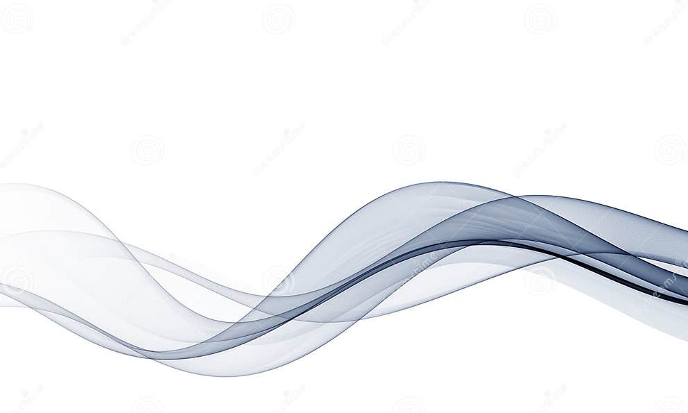 Streaming Transparent Wave, Wavy Vector Lines on White Background ...