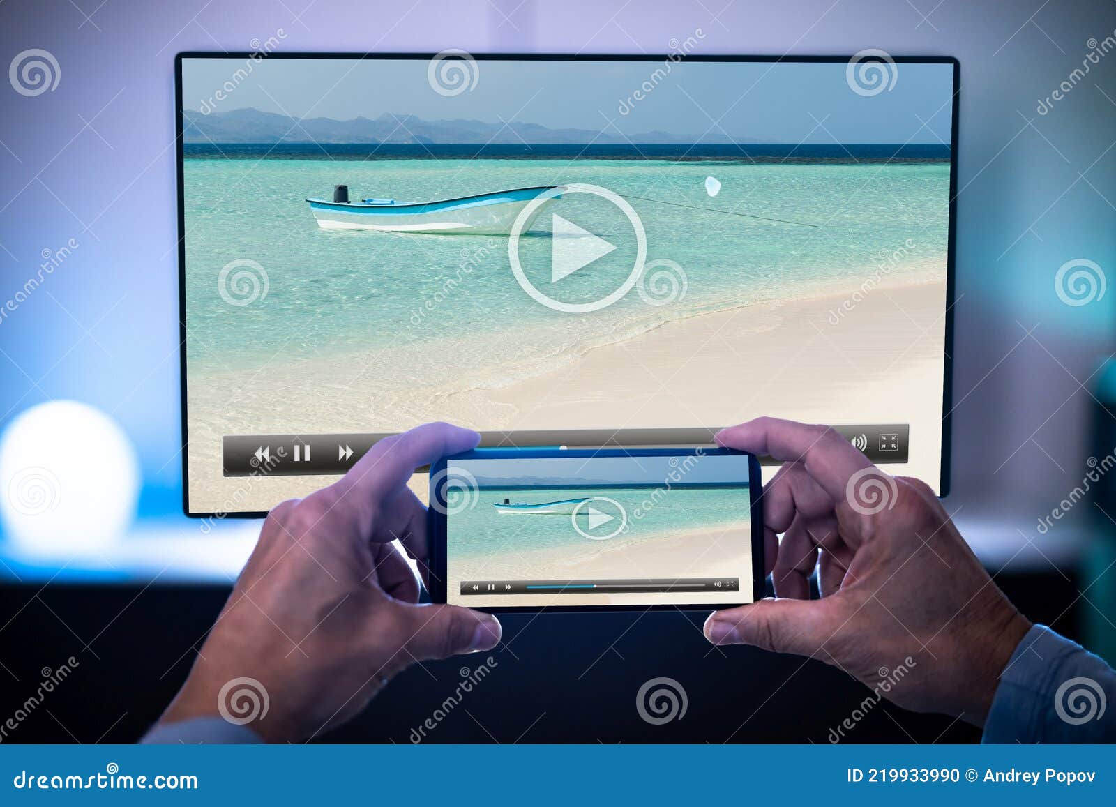 Streaming TV Connected To Internet Stock Photo - Image of together ...