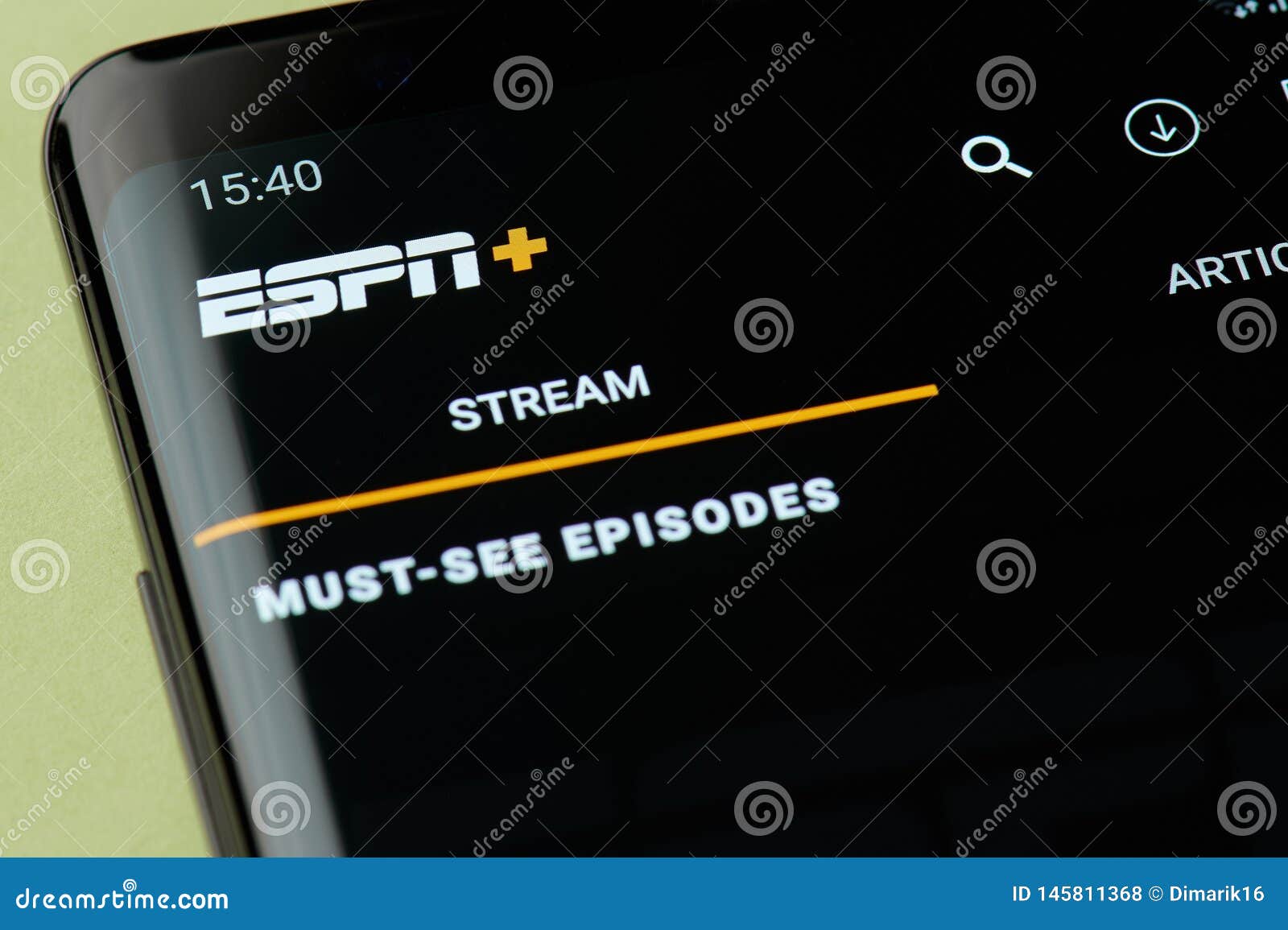 Streaming video on ESPN editorial stock photo. Image of login - 145811368