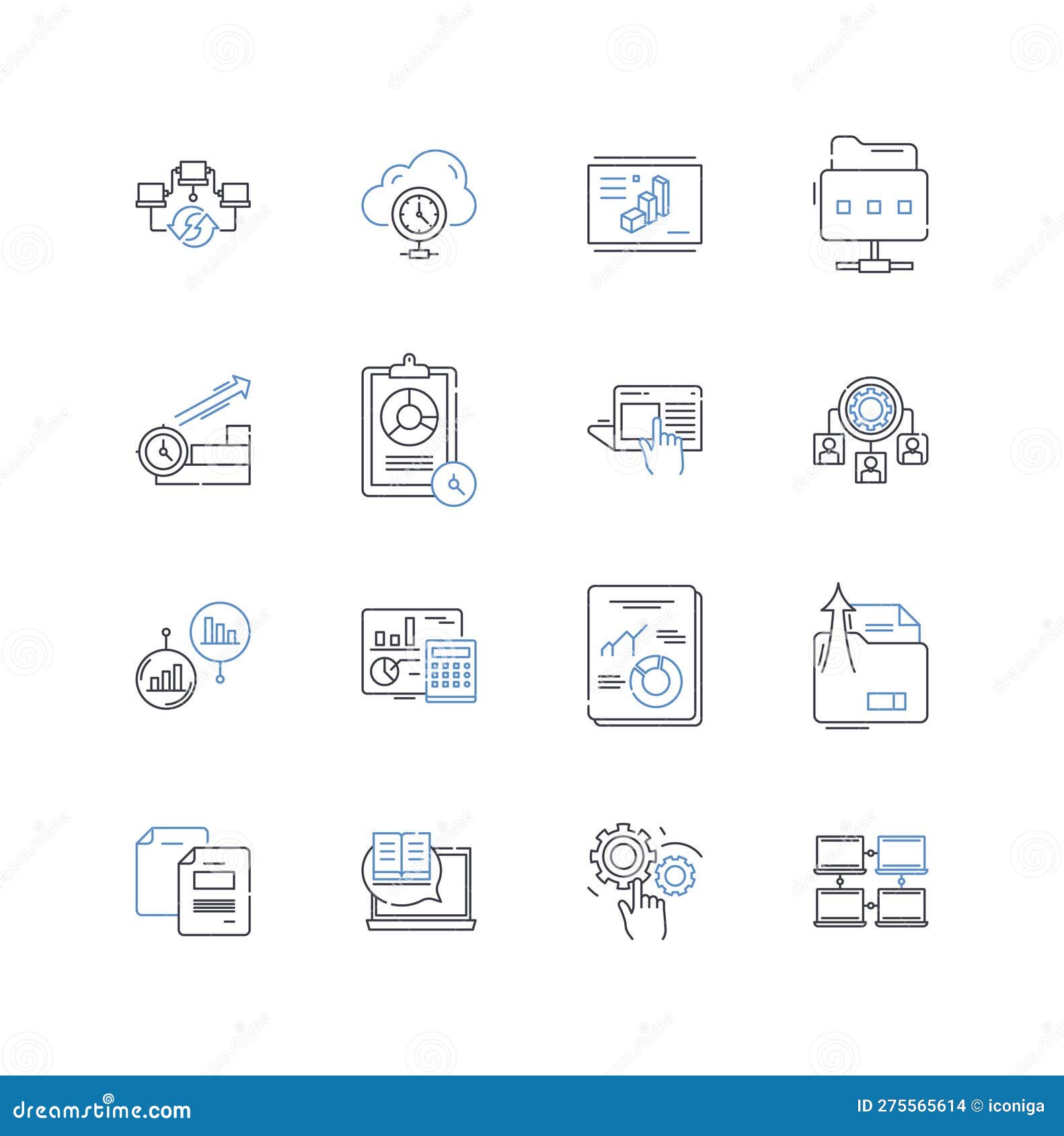 Streaming Video Line Icons Collection. Quality, Buffering, Speed ...