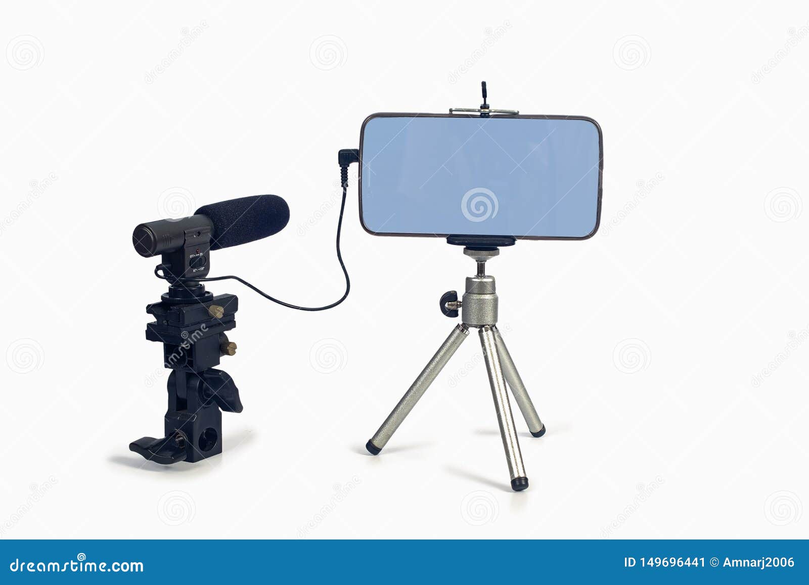 Streaming Video Live with Smart Phone and Microphone Stock Image ...