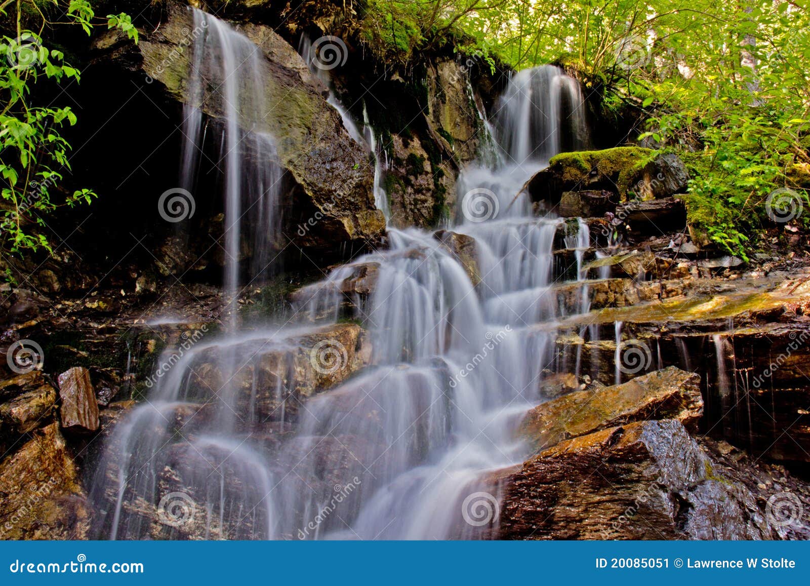 Streaming Water Steps stock image. Image of flowing, woods - 20085051