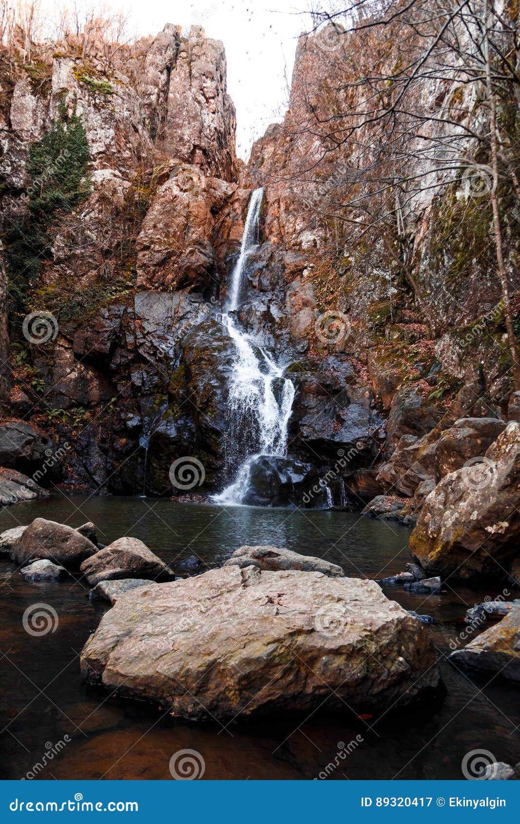 Streaming Waterfall in Autumn Stock Image - Image of river, spring ...
