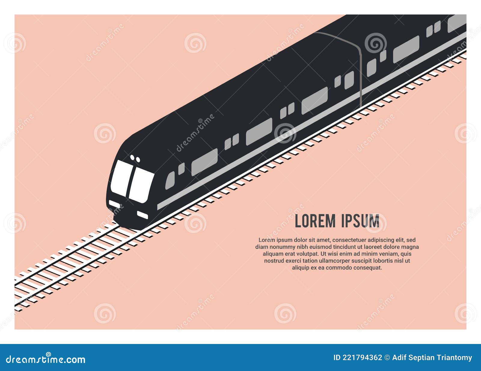 Streamline Commuter Train. Simple Flat Illustration. Stock Vector ...