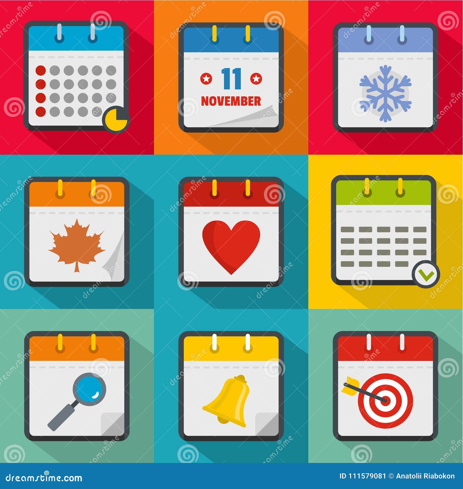 Streamline Icons Set, Flat Style Stock Vector - Illustration of march ...