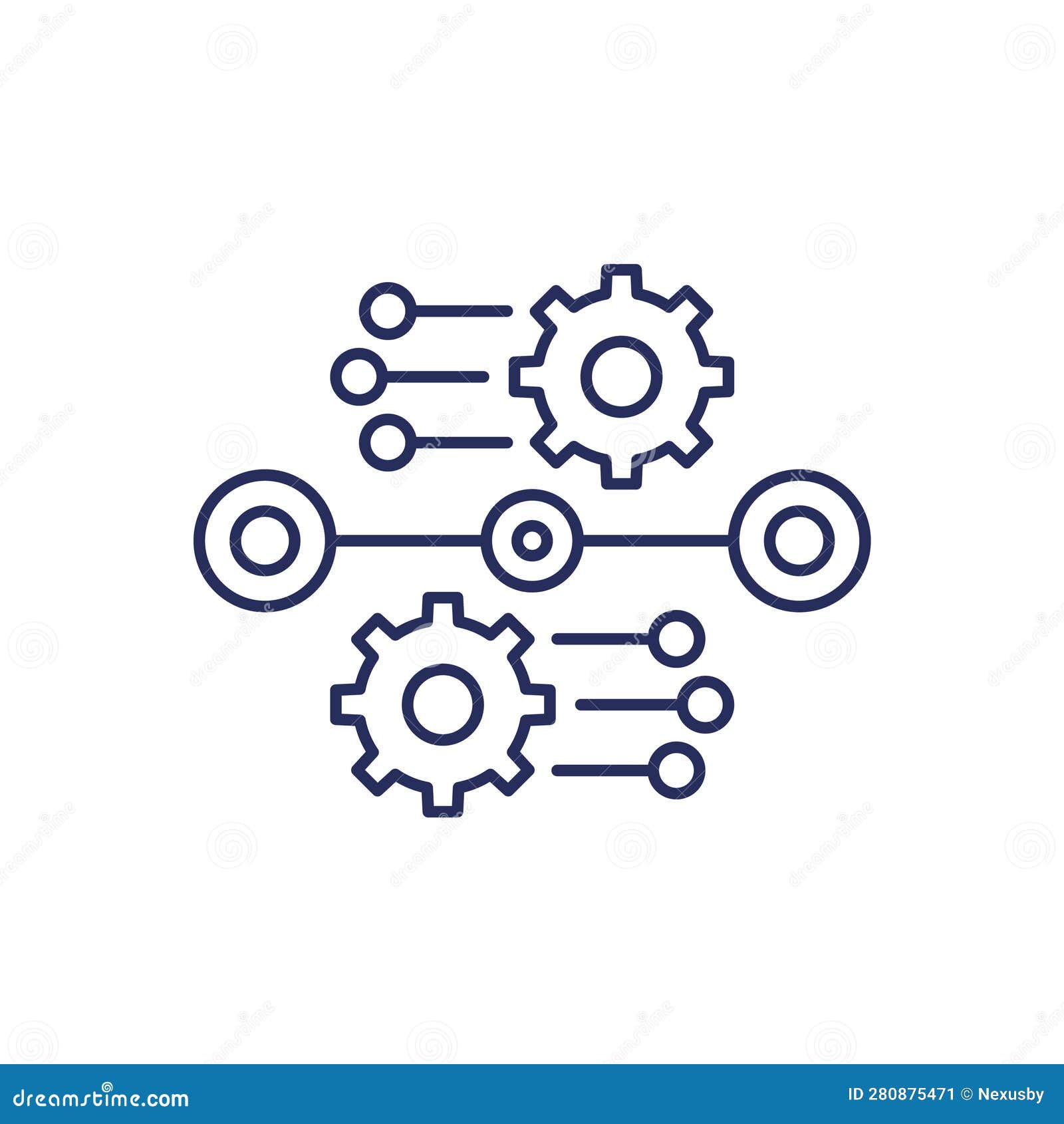 Streamline Process Icon, Line Vector Stock Vector - Illustration of ...