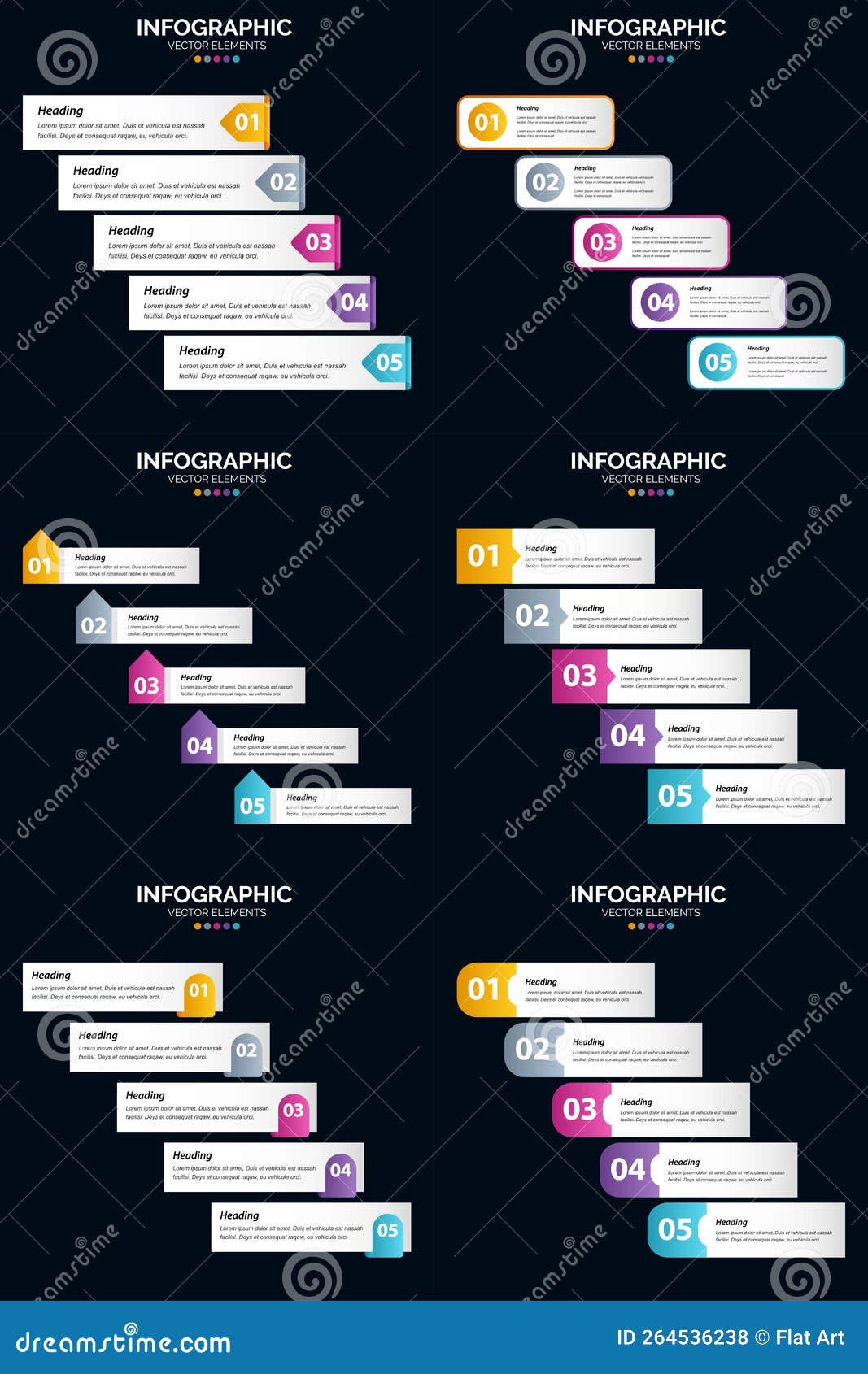 Streamline Your Presentation with Six Vector Infographics and Timelines ...