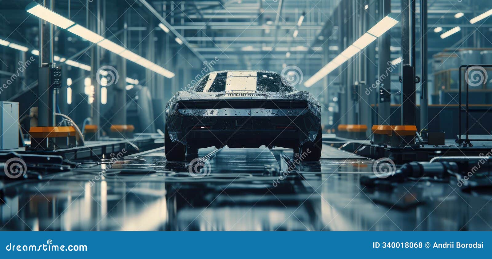 Streamlined Assembly Process Of Modern Vehicles In A Bustling ...