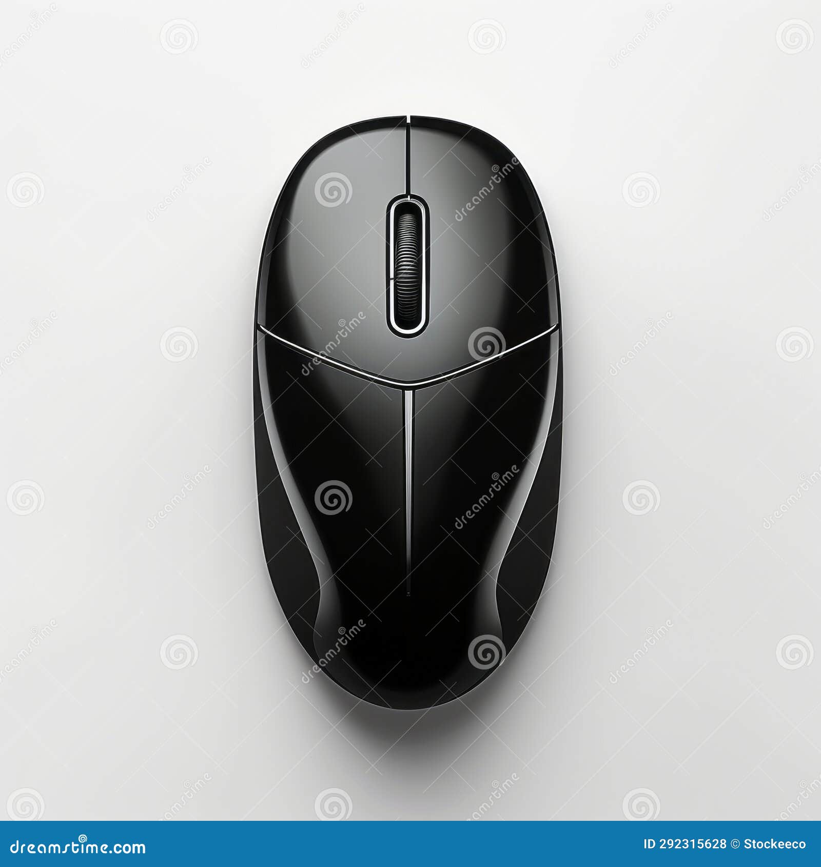 Streamlined Design: Black Computer Mouse on White Surface Stock ...