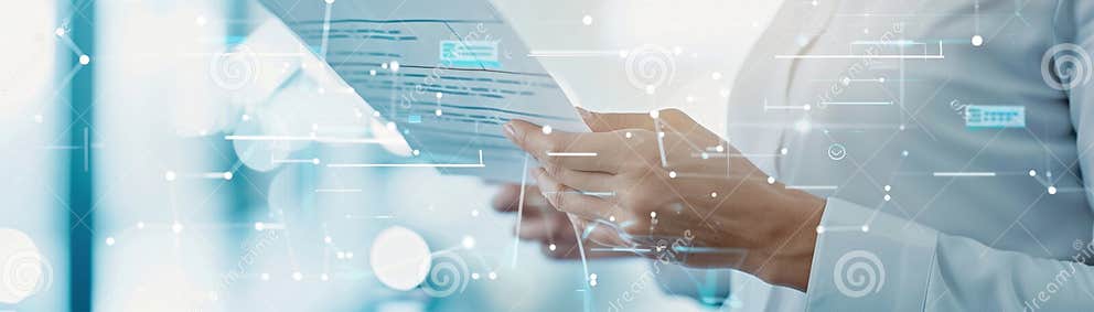 Streamlined Digital Document Management Technology for Efficient Business Processes. Stock ...