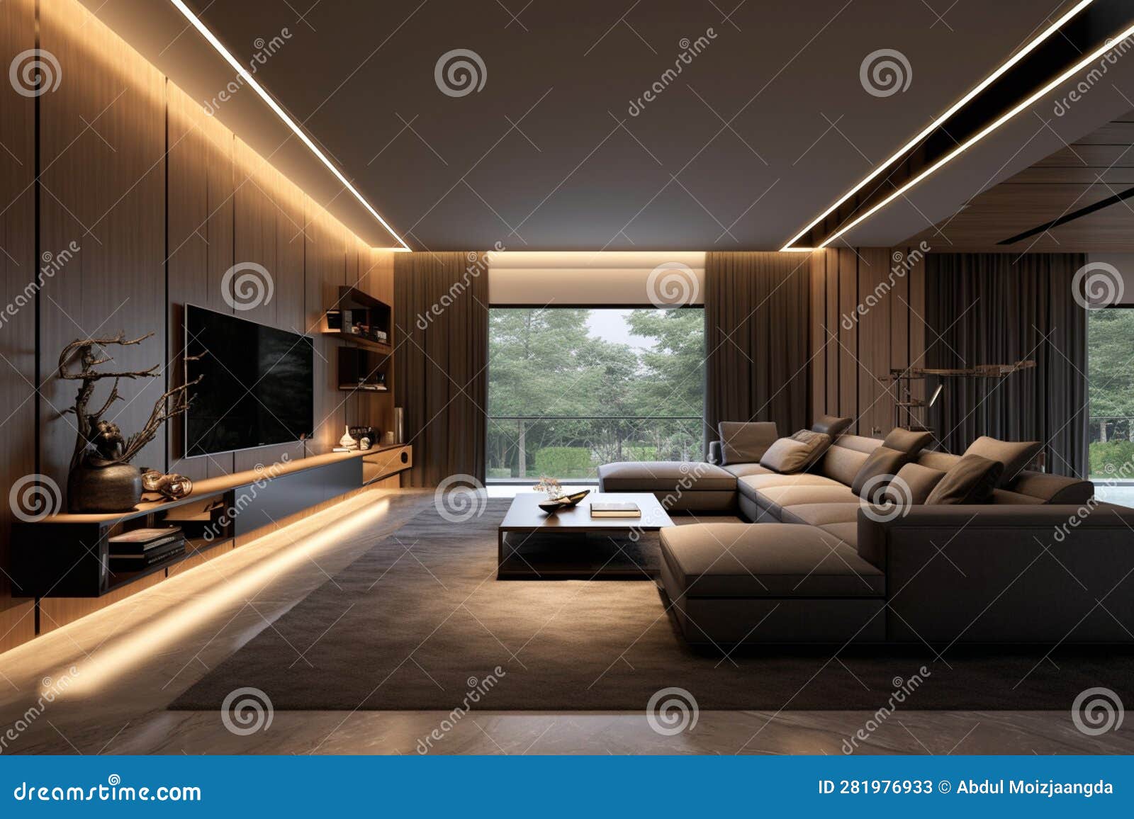 Streamlined and Elegant Living Space with a Minimalist Touch Stock ...