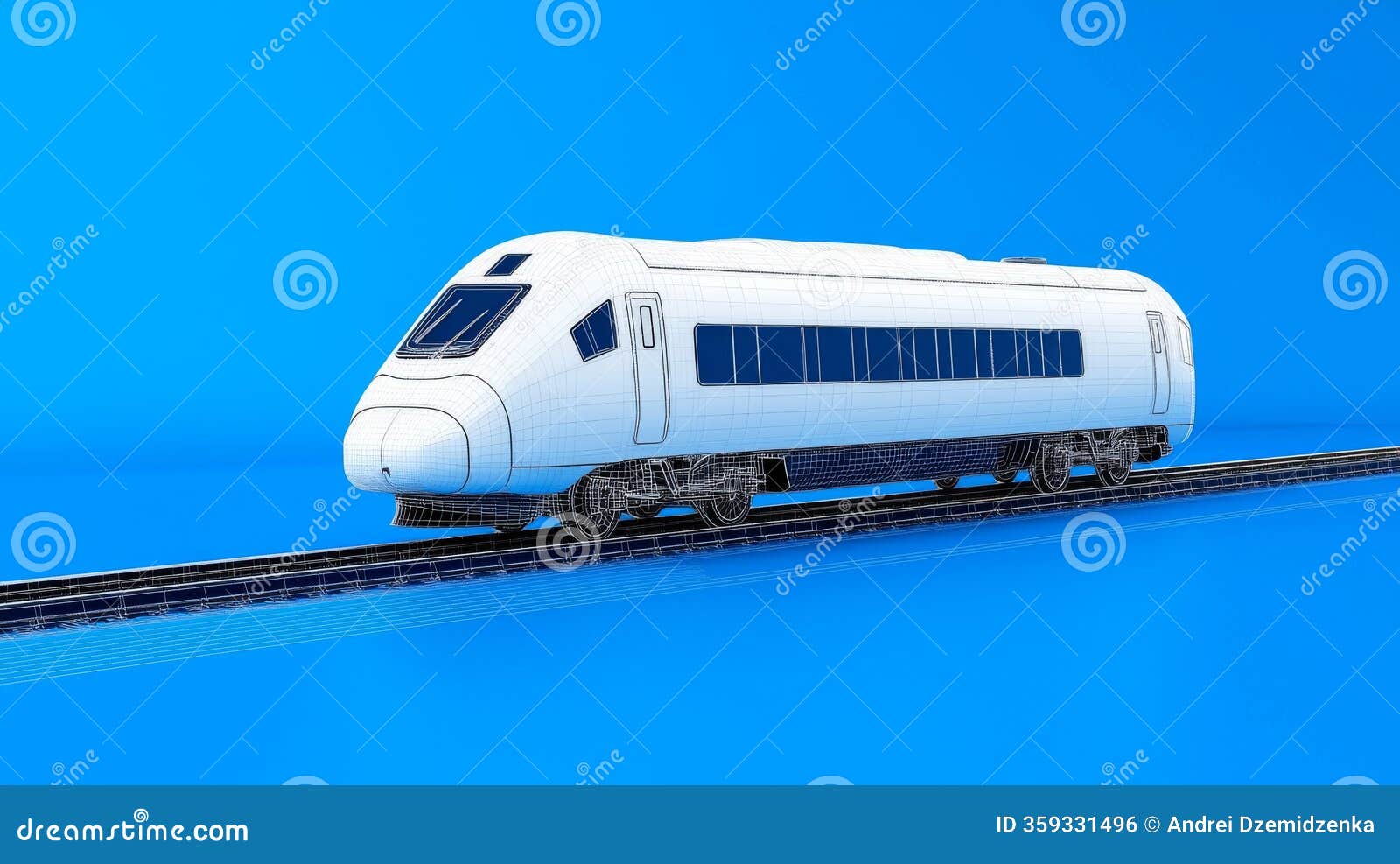 Streamlined Infographic Showcasing High-Speed Train Blueprints Stock ...