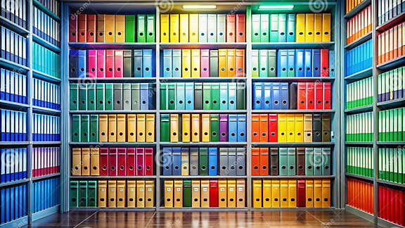 Streamlined Storage Solutions: a Modern Office S Colorful File ...