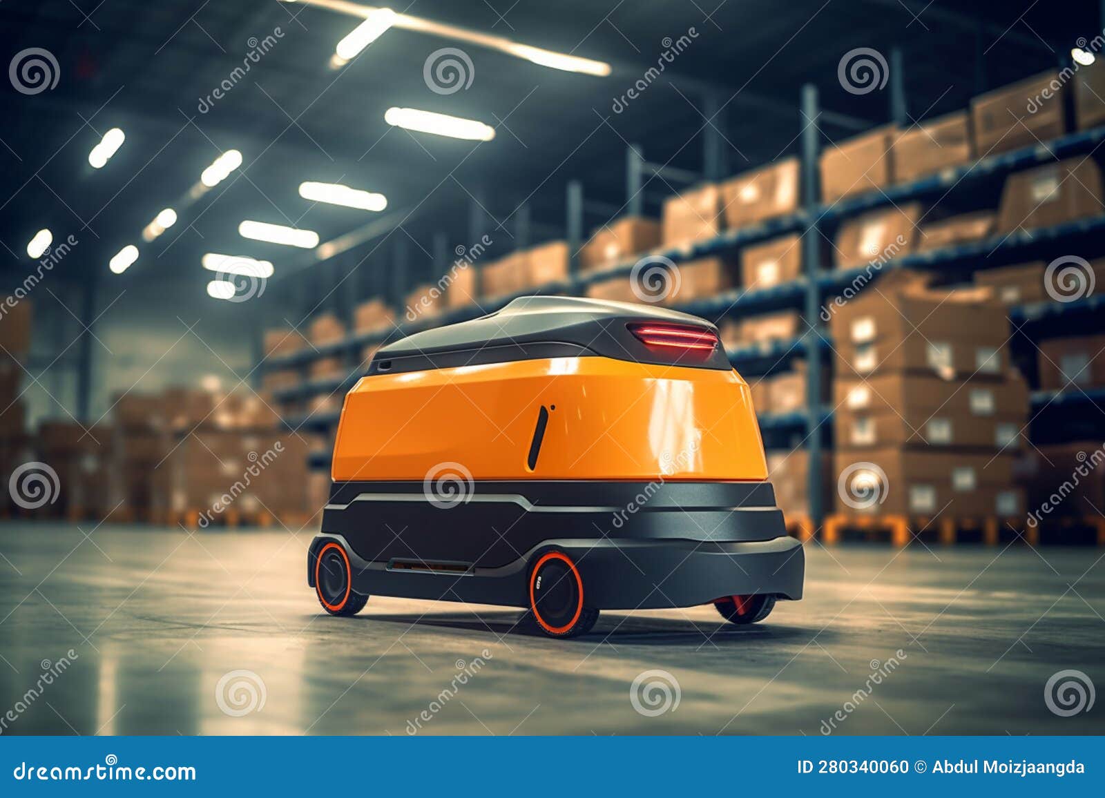 Streamlined Warehouse Operations, AGV Automated Guided Vehicle at Work ...