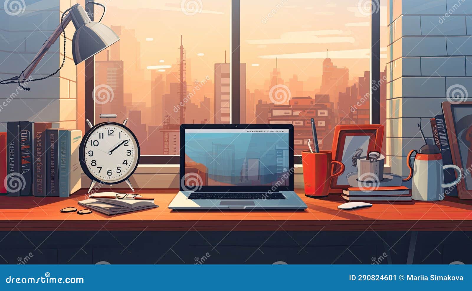 Streamlined Web Design Workspace Flat Illustration - Generative AI ...