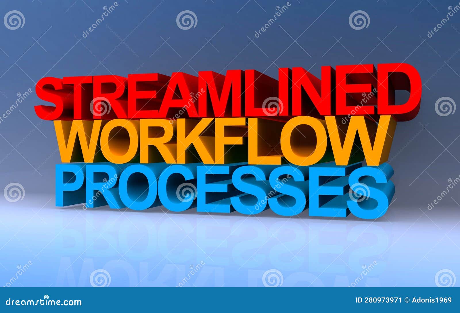 Streamlined Workflow Processes on Blue Stock Illustration ...