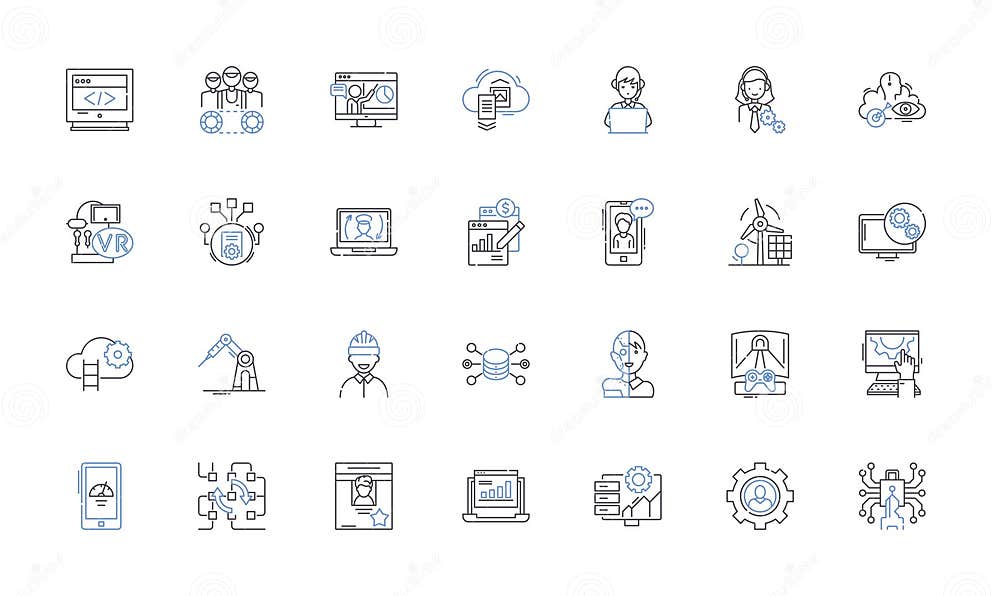 Streamlining Line Icons Collection. Implification, Efficient, Optimization, Consolidation ...