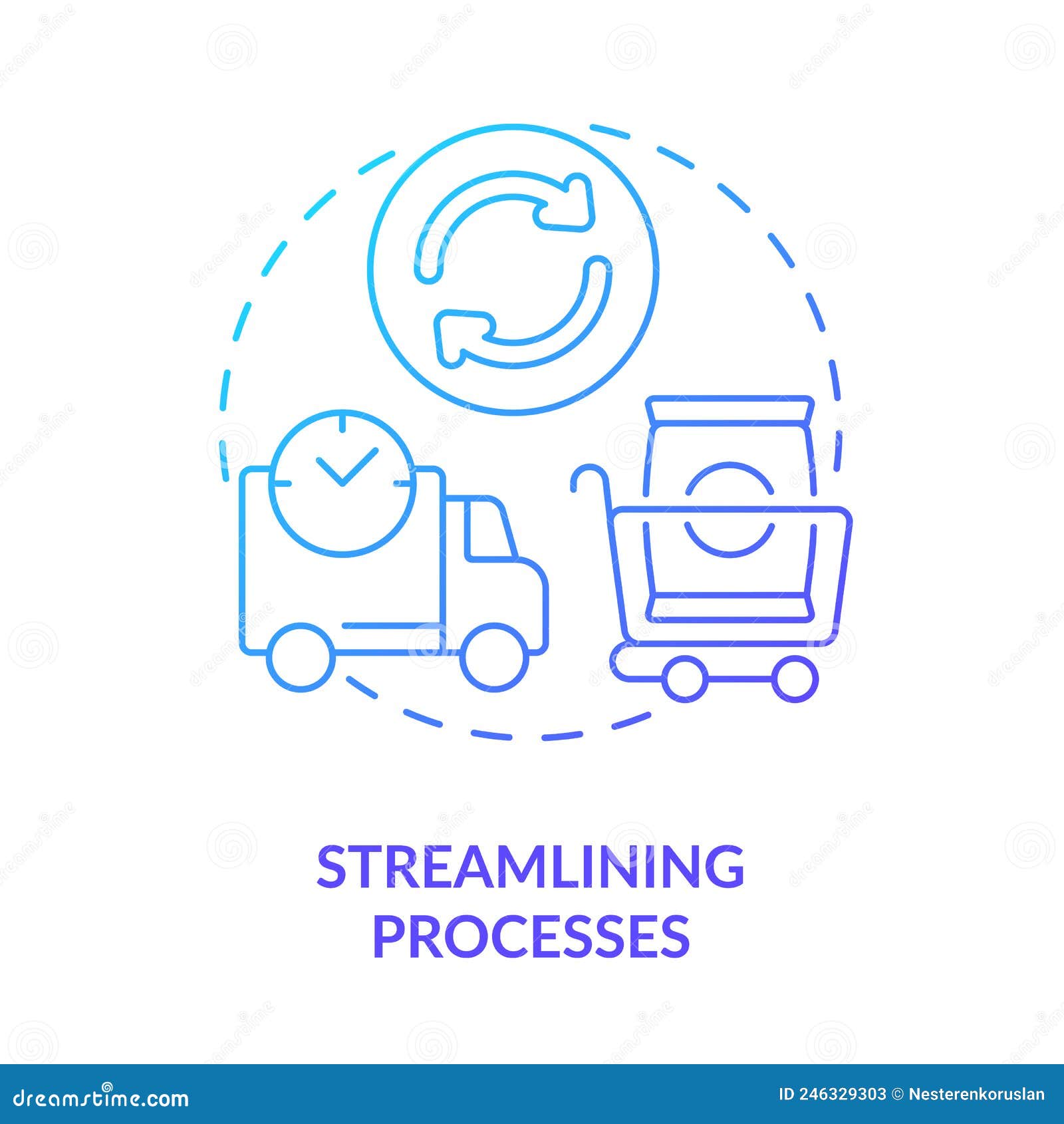 Streamlining Processes Blue Gradient Icon Cartoon Vector ...