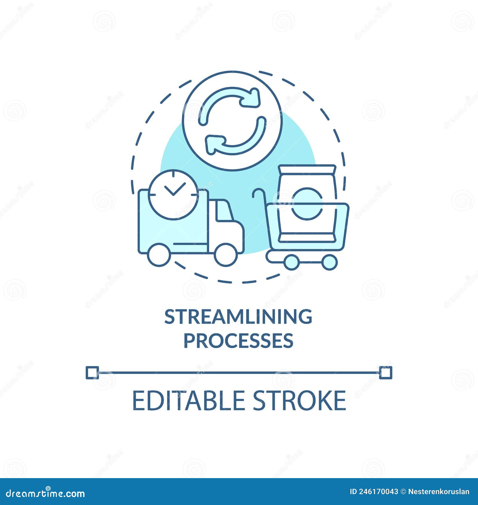 Streamlining Processes Turquoise Concept Icon Stock Vector ...