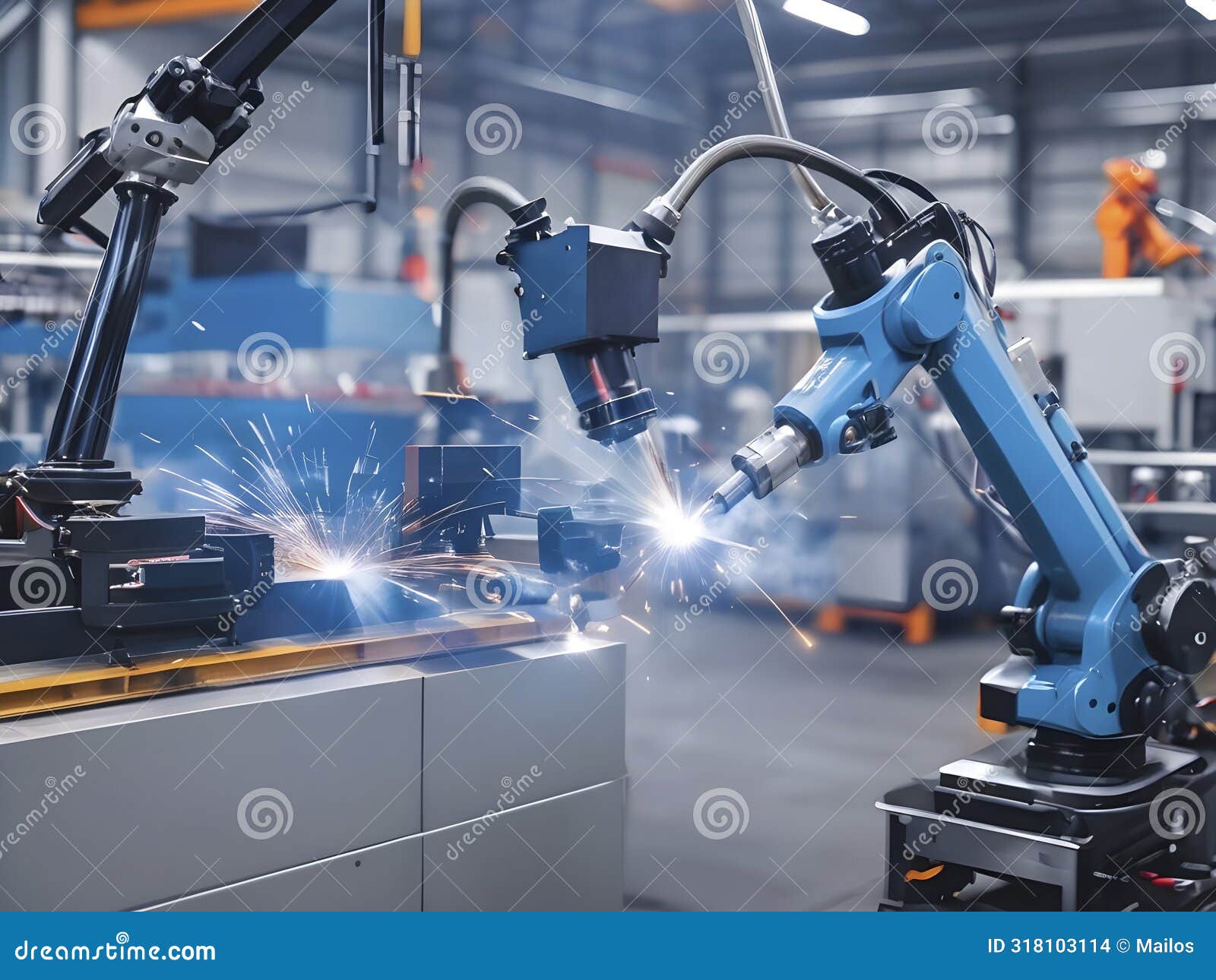 Streamlining Welding Operations in Smart Automotive Factories. Stock ...