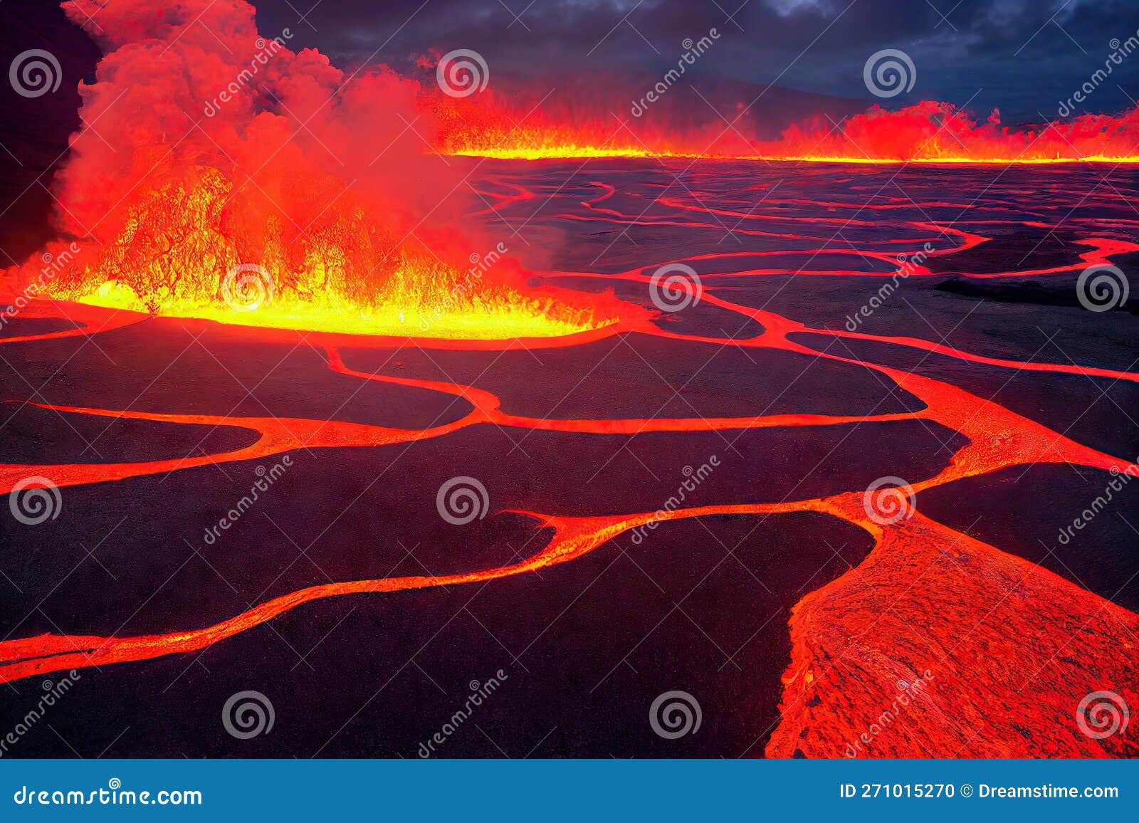 Streams of Burning Lava Texture Spread Over Earth S Surface Stock Photo ...