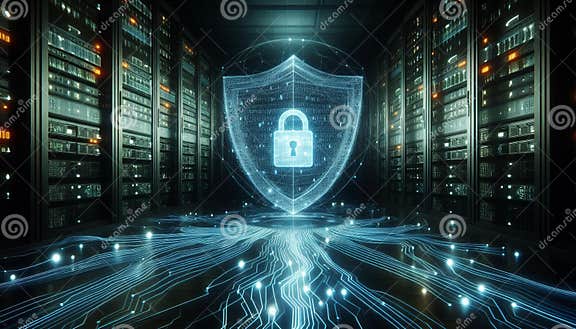 Encrypted Data Streams in Corporate Network Stock Illustration ...