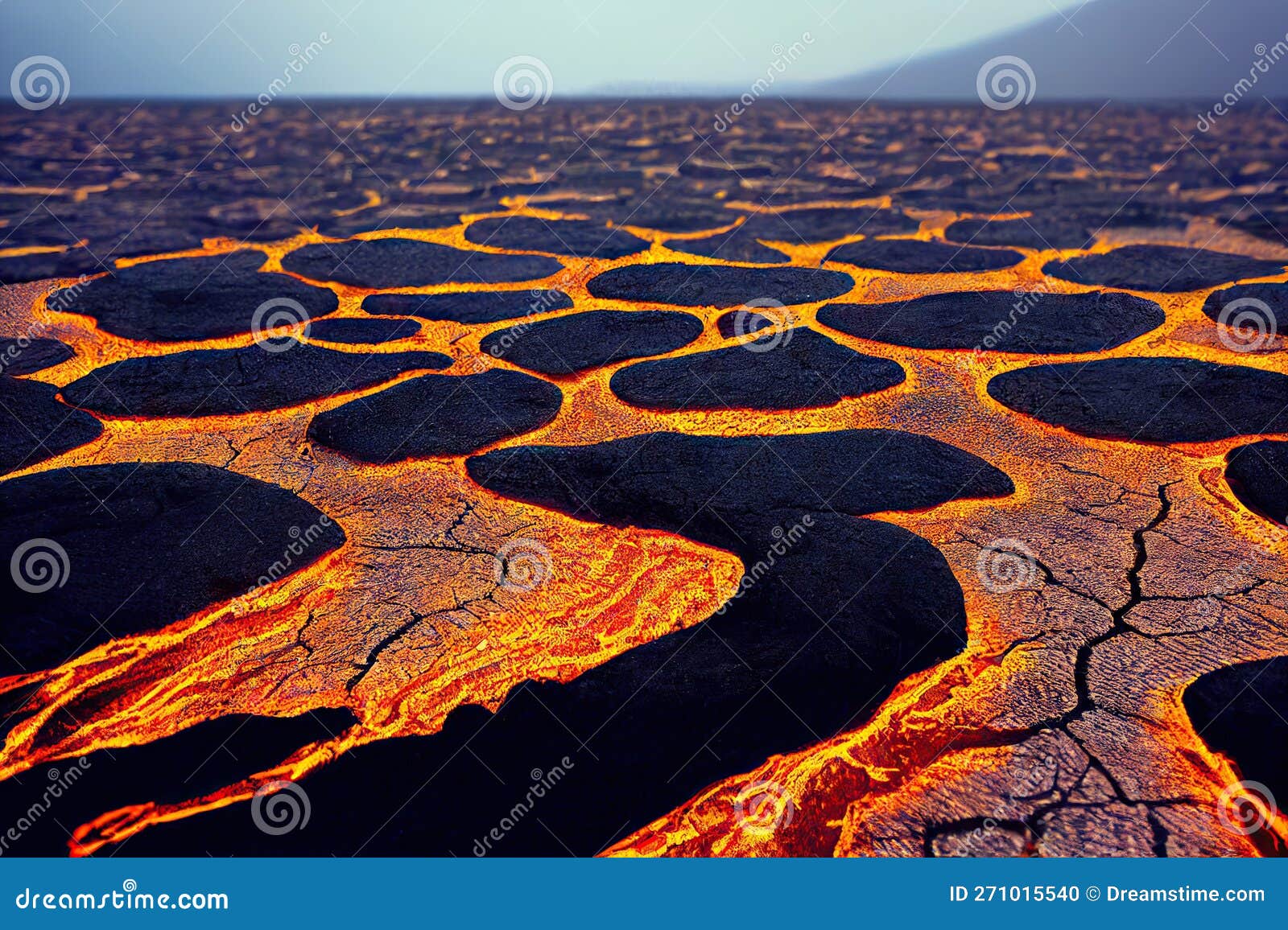 Streams of Molten Magma Orange Yellow Lava Texture Stock Photo - Image ...
