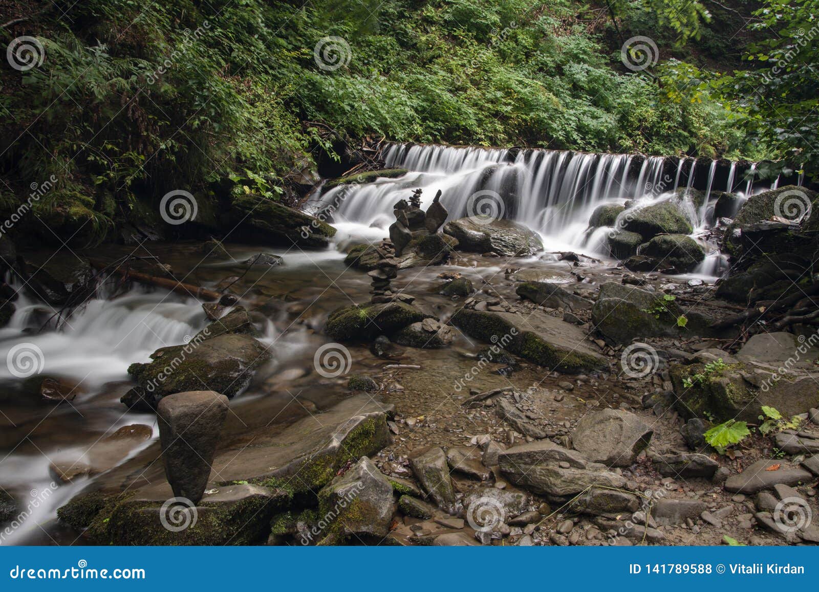 Streams of a Mountain River Flow through Stones Stock Photo - Image of ...