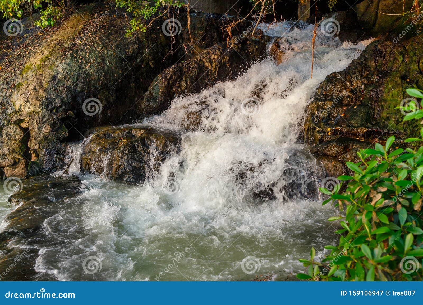 Streams of Water from a Rocky Hill Stock Image - Image of water, rush ...