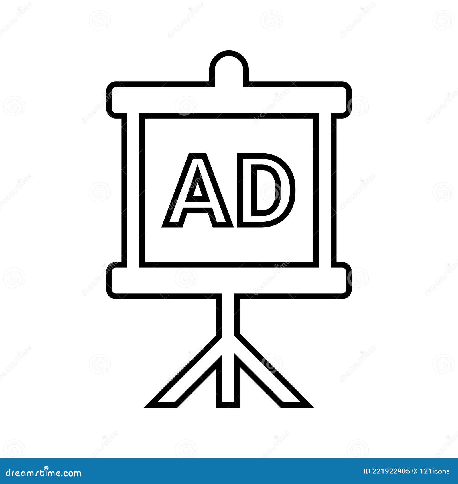 Street, Ad Outline Icon. Line Art Vector Stock Vector - Illustration of ...