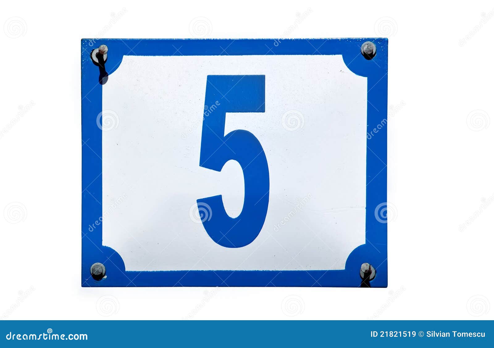 Street Address Number Five Plate Isolated Stock Image - Image of ...