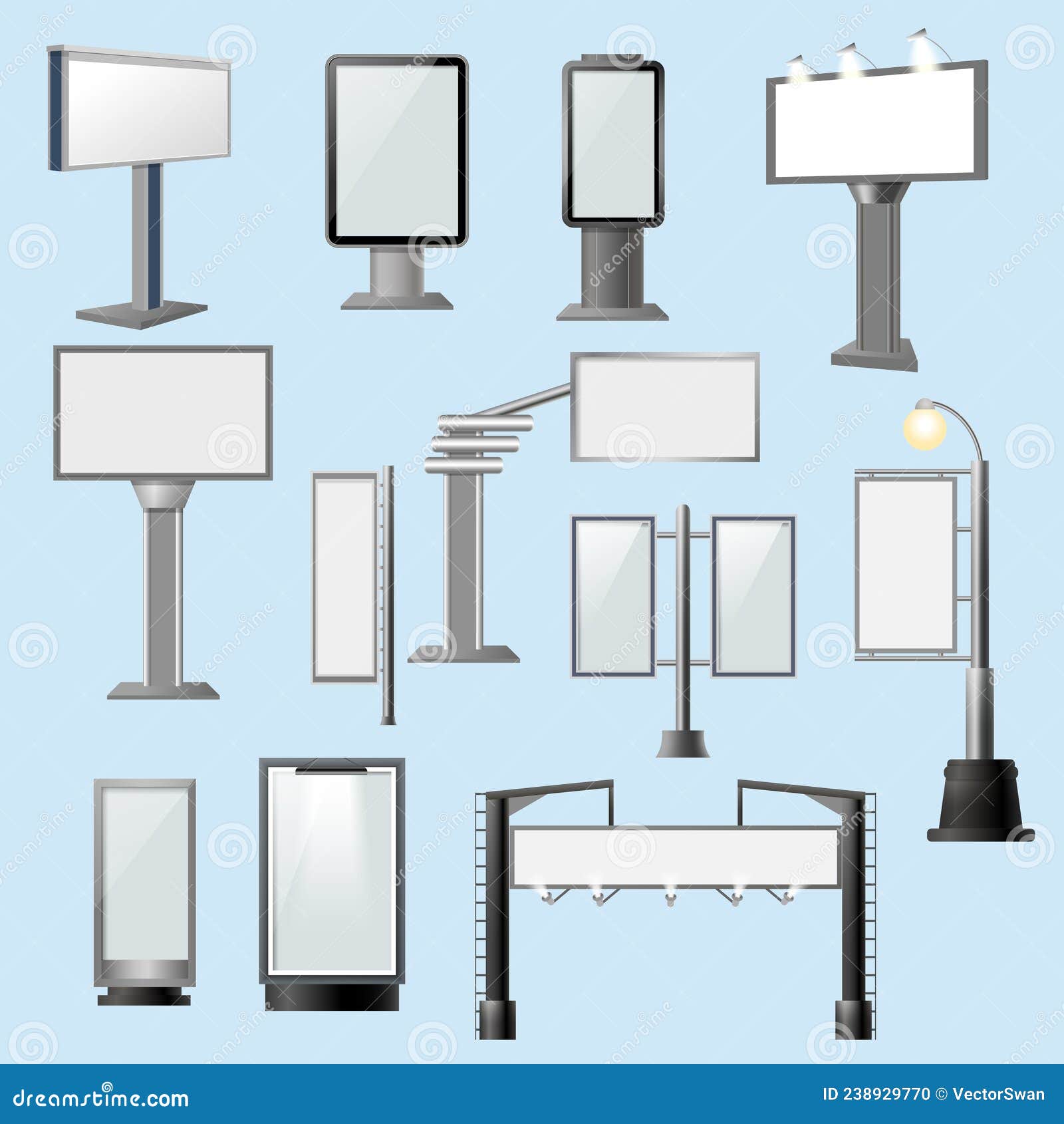 Street Advertisement Element Set Stock Vector - Illustration of ...