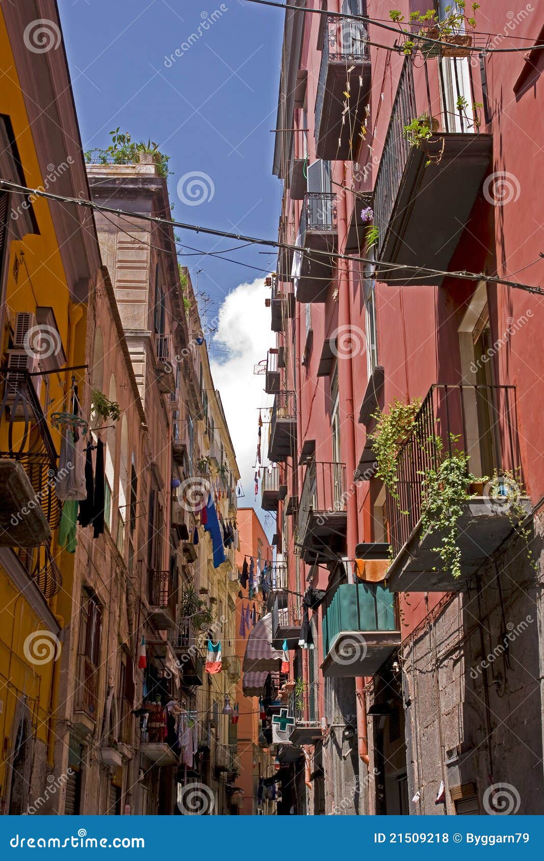 Street alley in Naples stock photo. Image of view, italian - 21509218